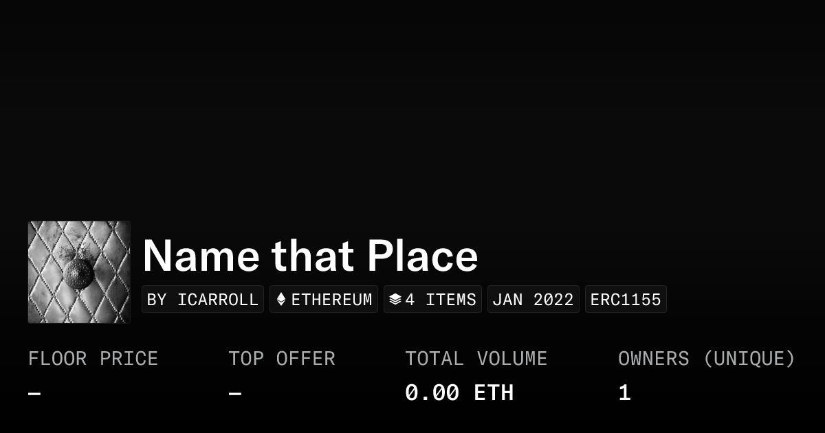 Name that Place - Collection | OpenSea