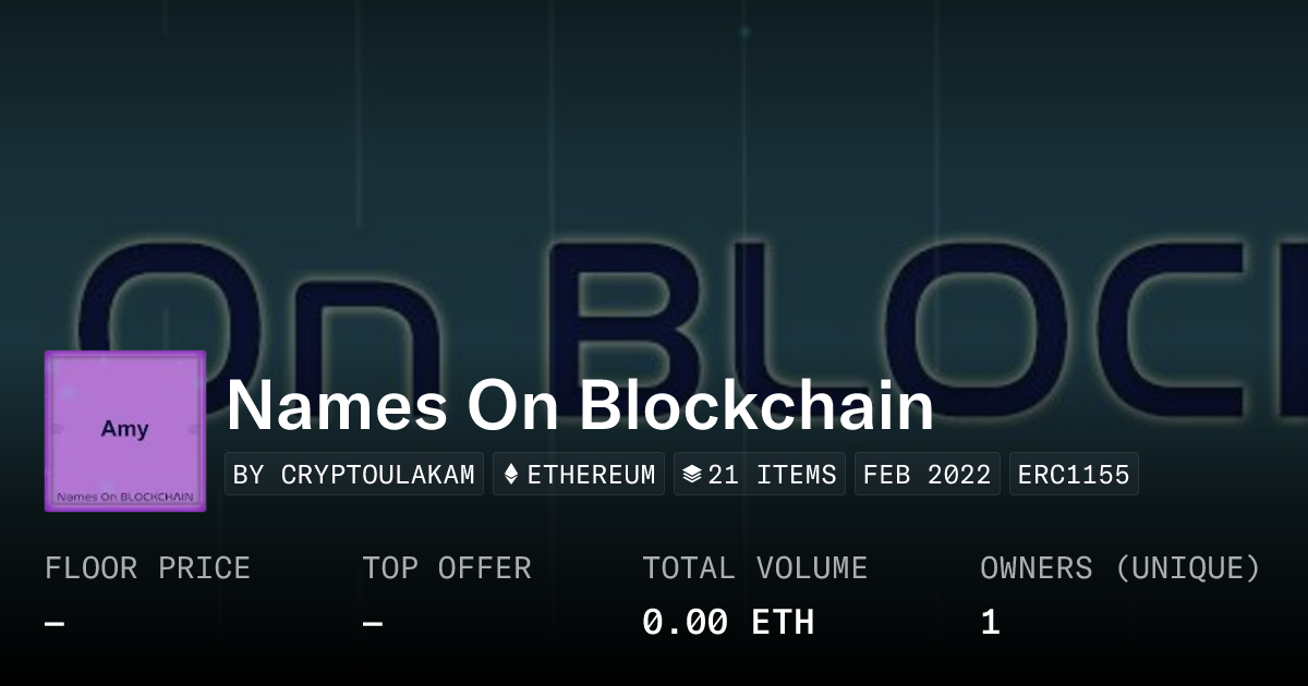 Names On Blockchain - Collection | OpenSea