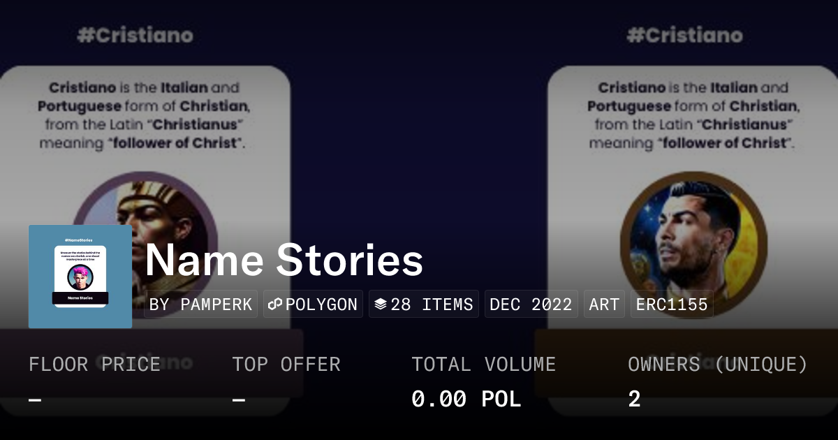 Name Stories - Collection | OpenSea