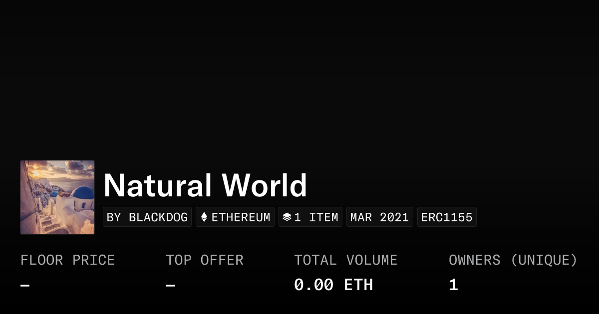 Natural World - Collection | OpenSea