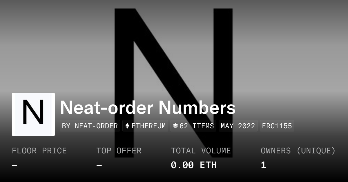 Neat-order Numbers - Collection | OpenSea