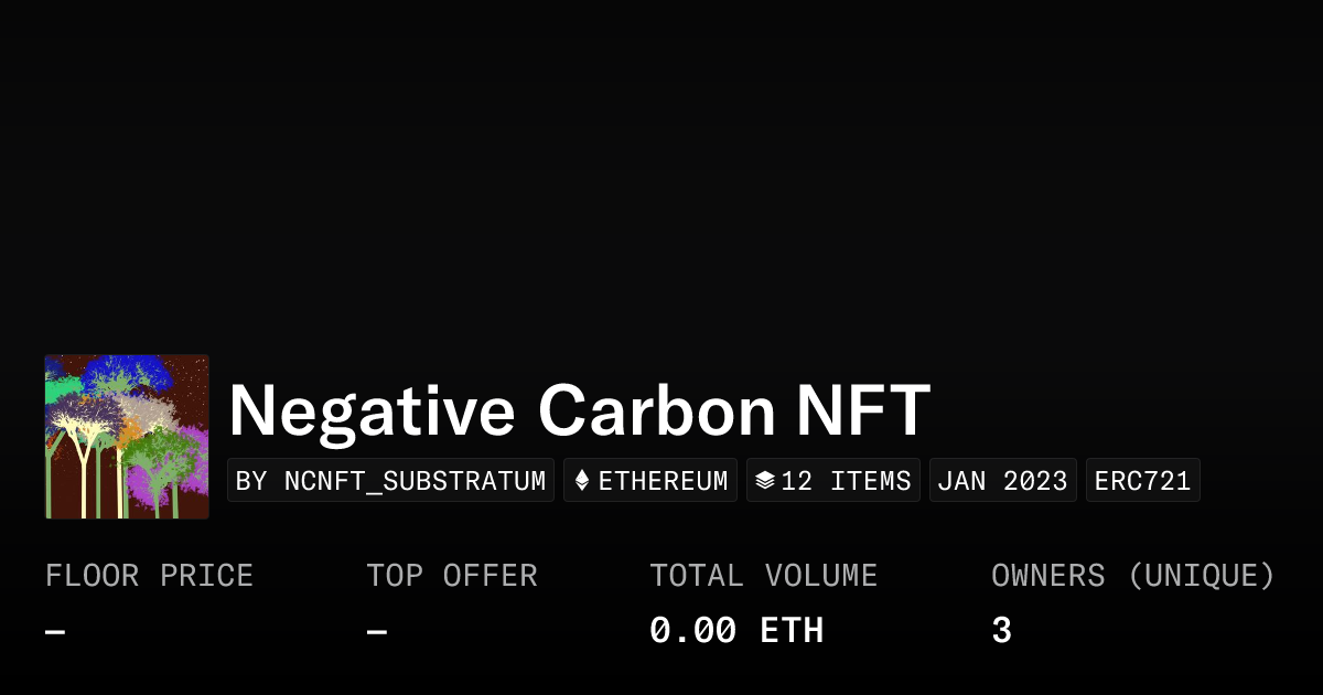 Negative Carbon NFT - Collection | OpenSea
