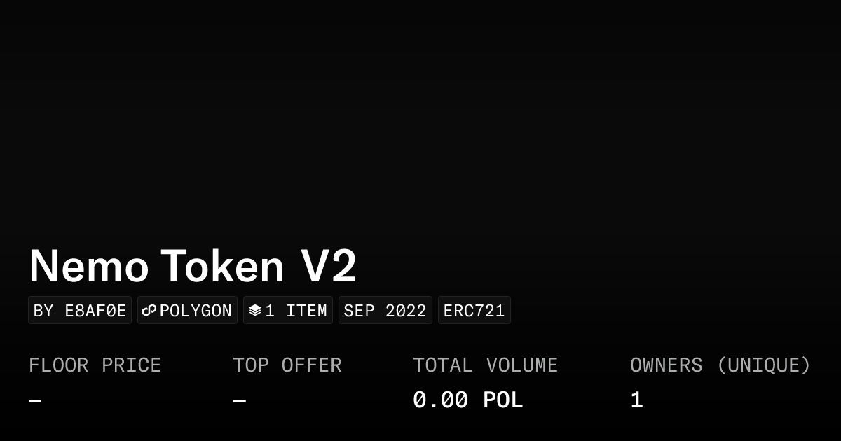 Nemo Token V2 - Collection | OpenSea