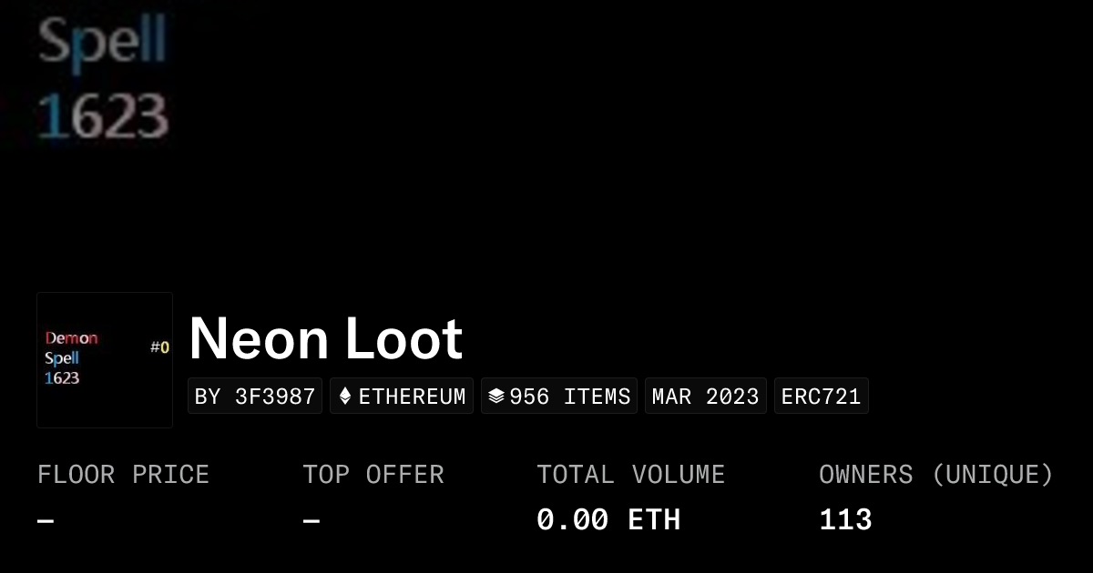 Neon Loot - Collection | OpenSea