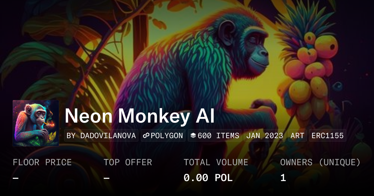 Neon Monkey AI - Collection | OpenSea
