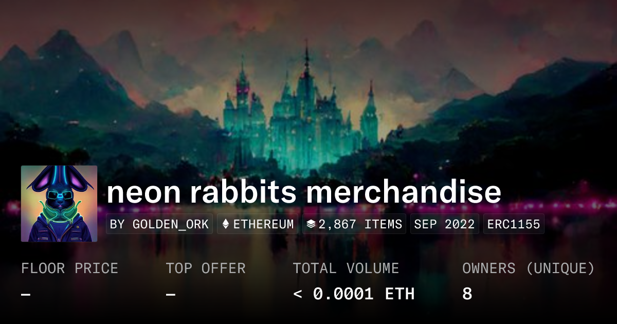 neon rabbits merchandise - Collection | OpenSea