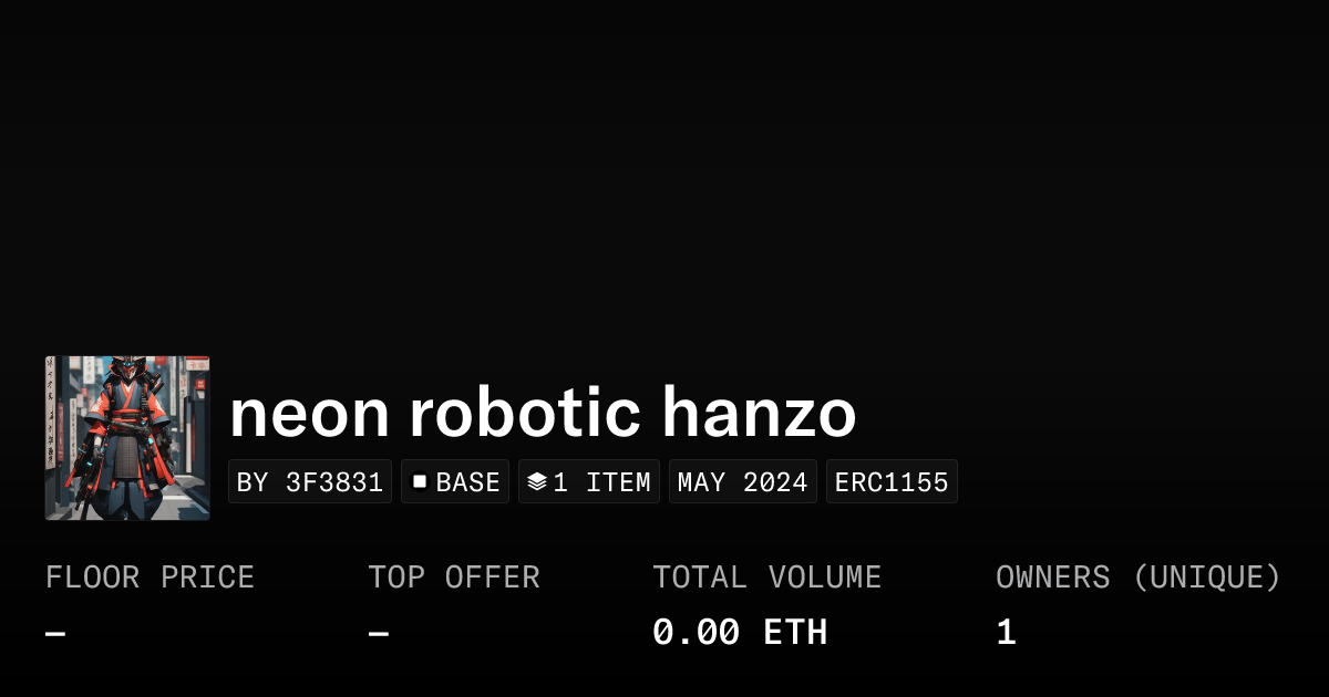 neon robotic hanzo - Collection | OpenSea