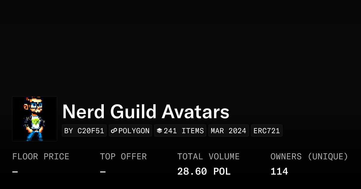 Nerd Guild Avatars - Collection | OpenSea