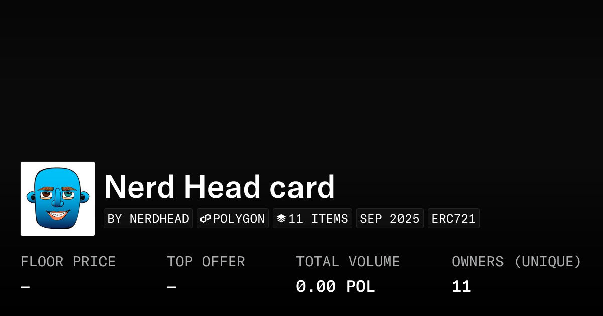 Nerd Head card - Collection | OpenSea