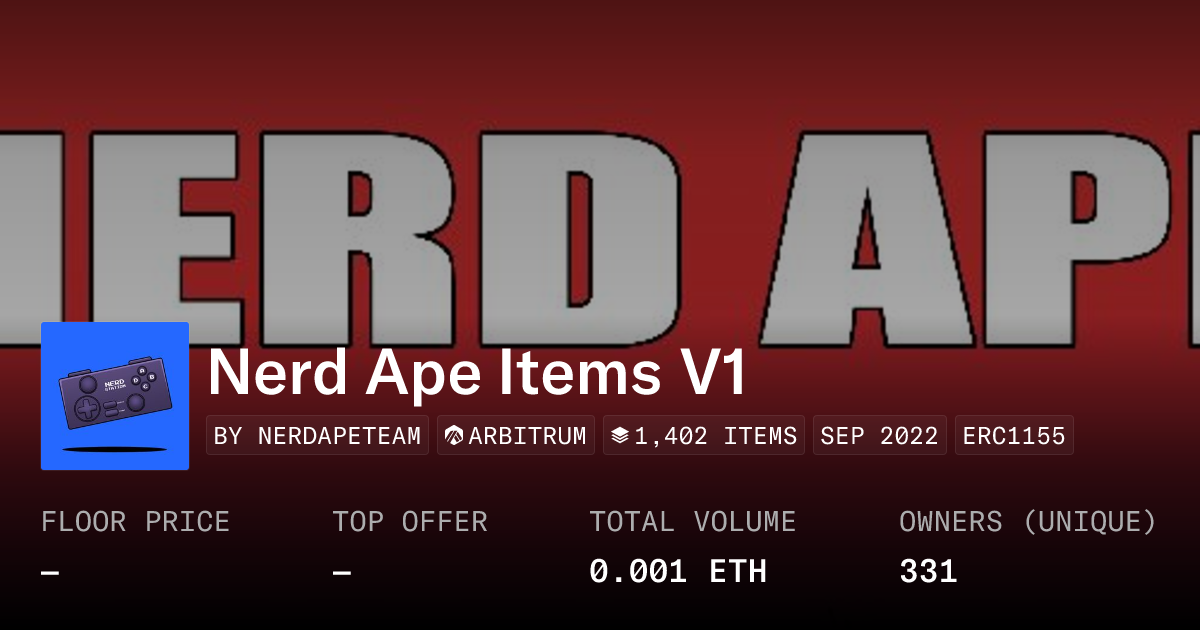 Nerd Ape Items V1 - Collection | OpenSea