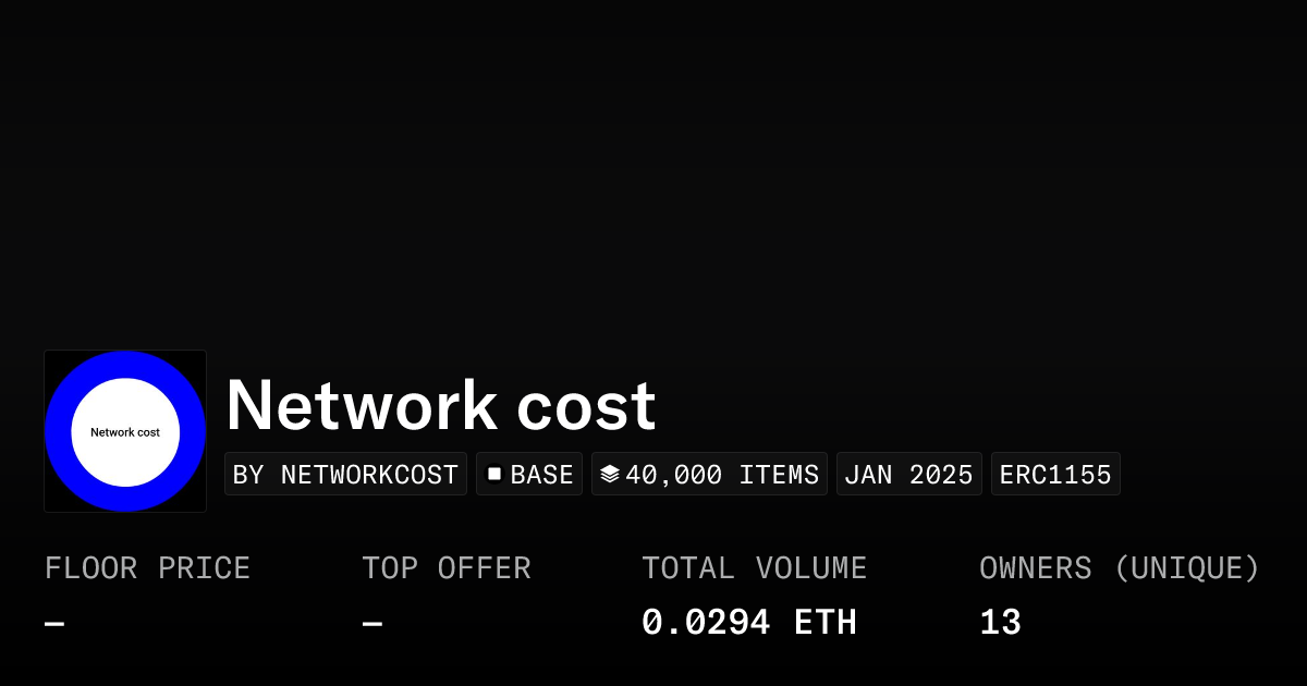 Network cost - Collection | OpenSea