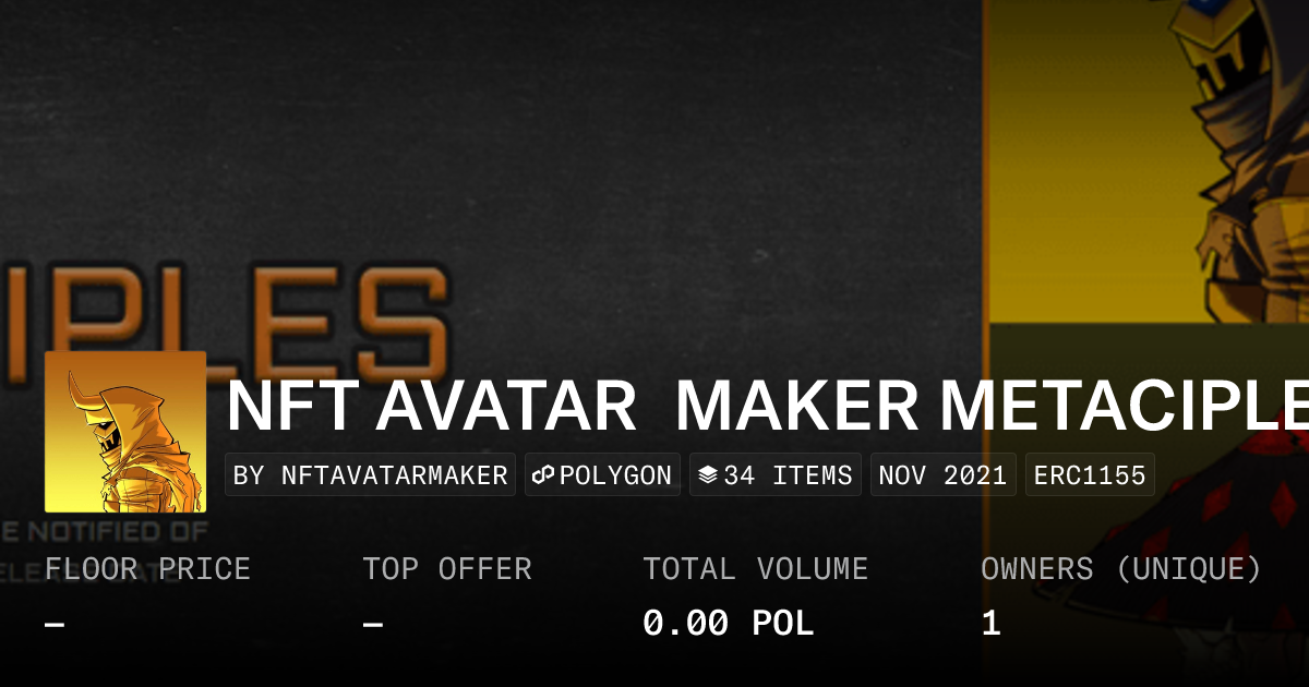 NFT AVATAR MAKER METACIPLES - Collection | OpenSea