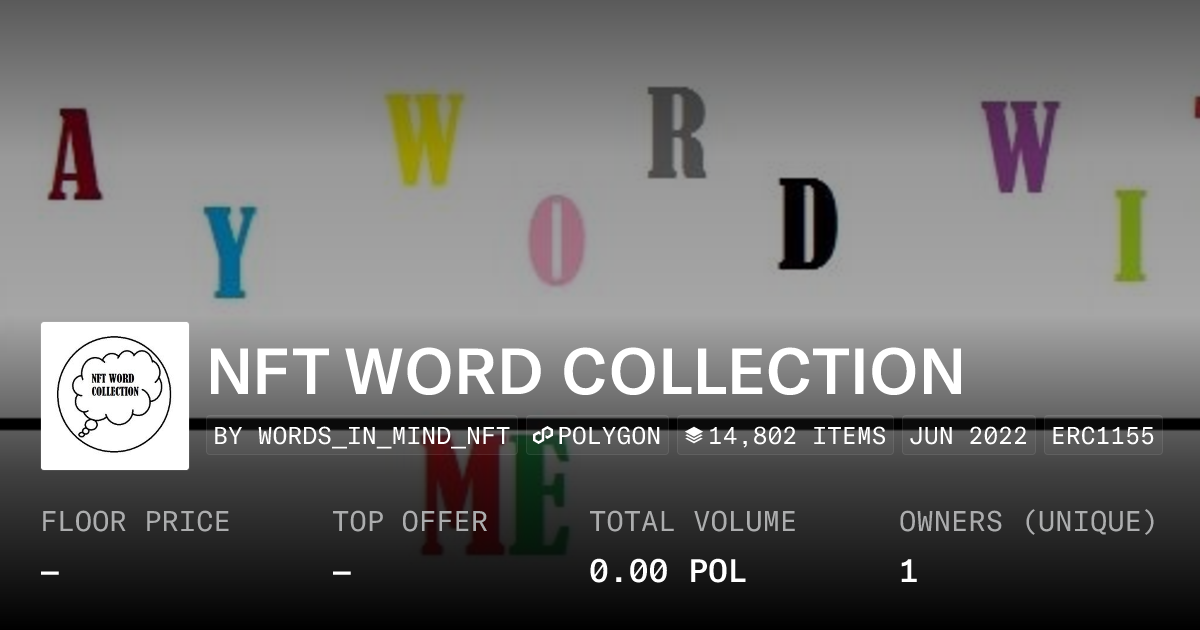 NFT WORD COLLECTION - Collection | OpenSea