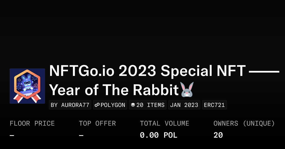NFTGo.io 2023 Special NFT —— Year of The Rabbit🐰 - Collection | OpenSea