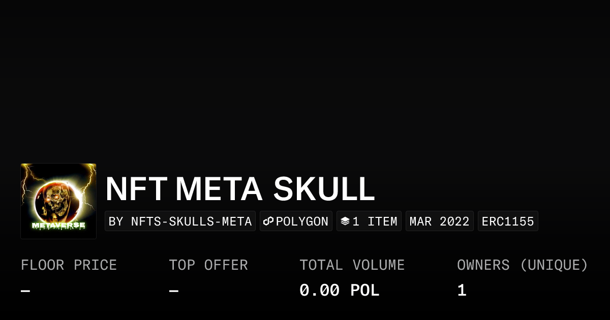 NFT META SKULL - Collection | OpenSea