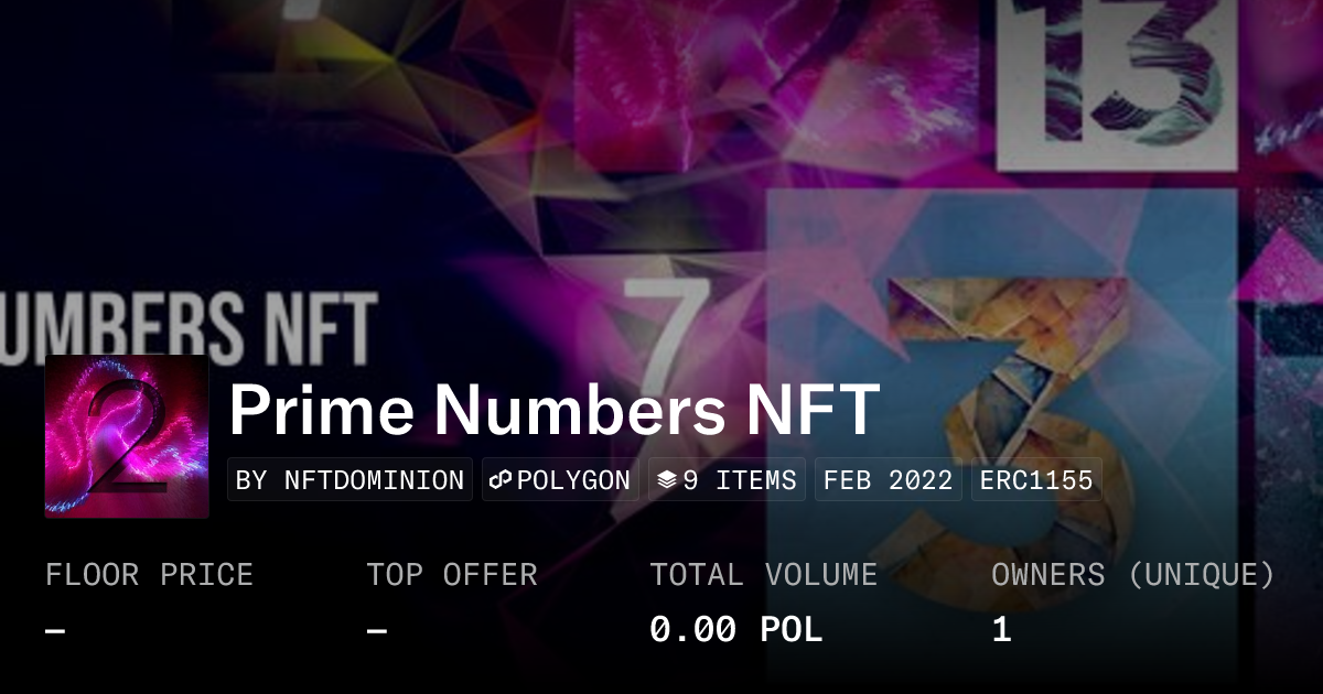 Prime Numbers NFT - Collection | OpenSea