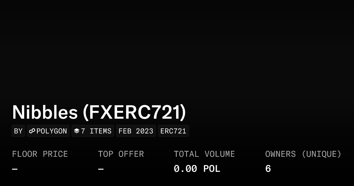 Nibbles (FXERC721) - Collection | OpenSea