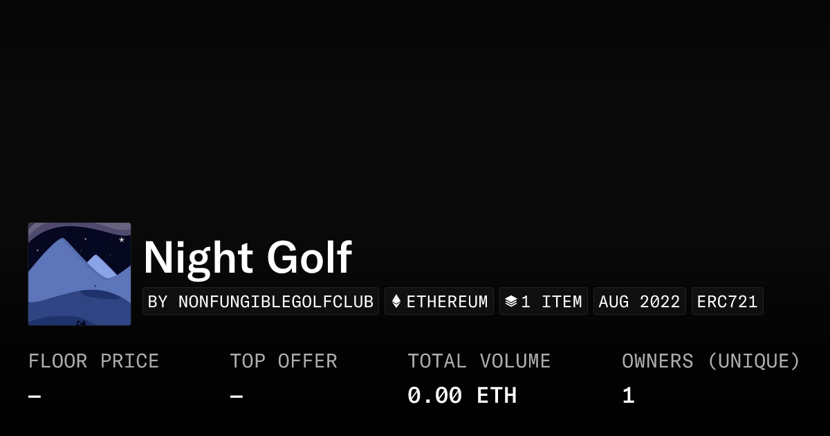 Night Golf - Collection | OpenSea