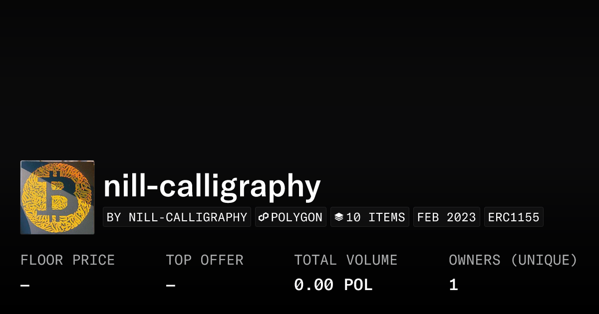 nill-calligraphy - Collection | OpenSea