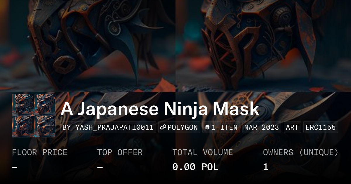 A Japanese Ninja Mask - Collection | OpenSea