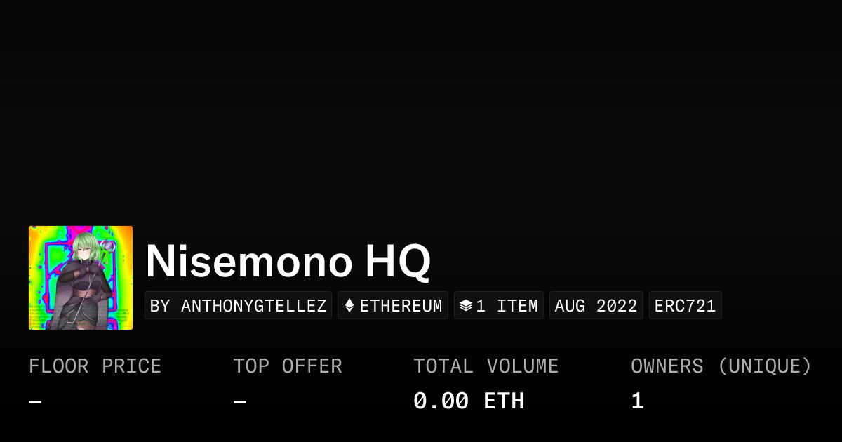 Nisemono HQ - Collection | OpenSea