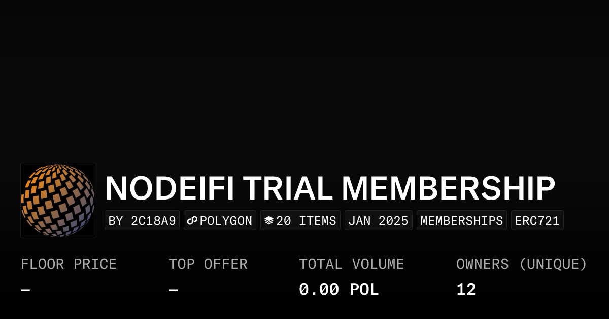 NODEIFI TRIAL MEMBERSHIP - Collection | OpenSea