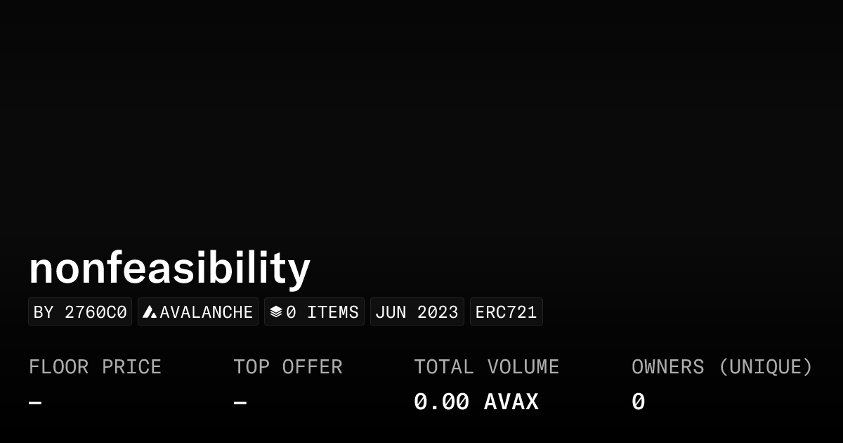 nonfeasibility - Collection | OpenSea