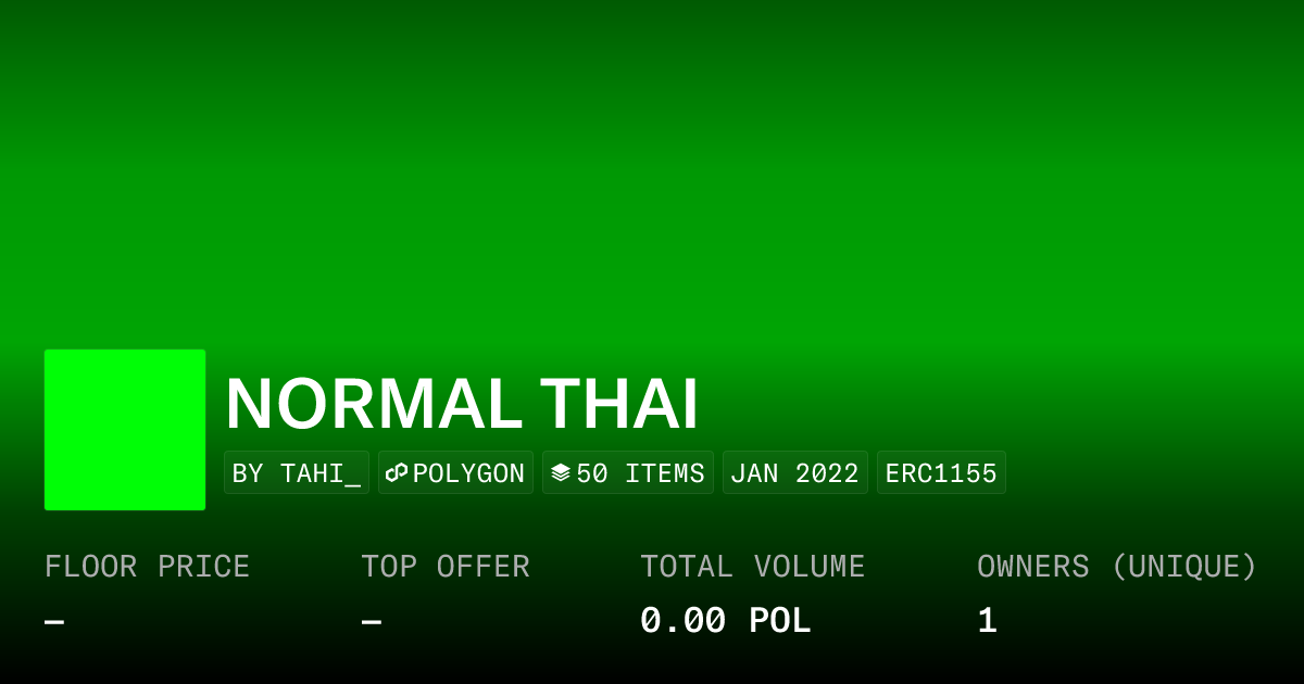 NORMAL THAI - Collection | OpenSea