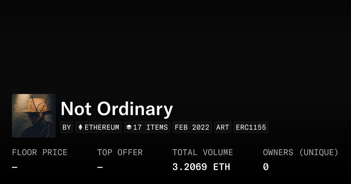 Not Ordinary - Collection | OpenSea
