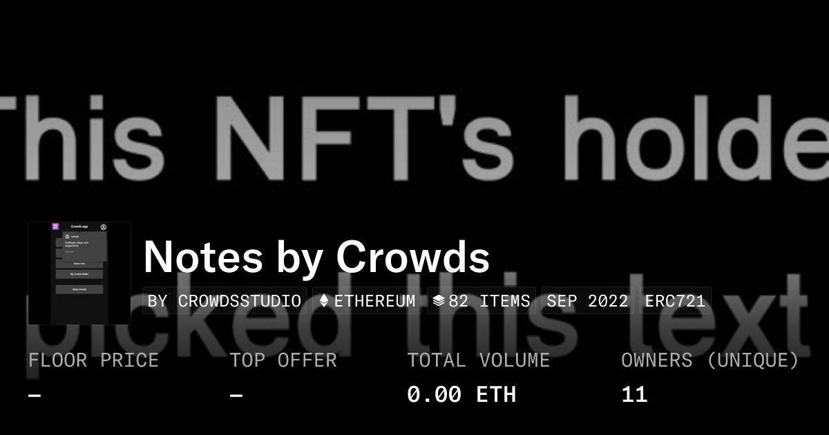 Notes by Crowds - Collection | OpenSea