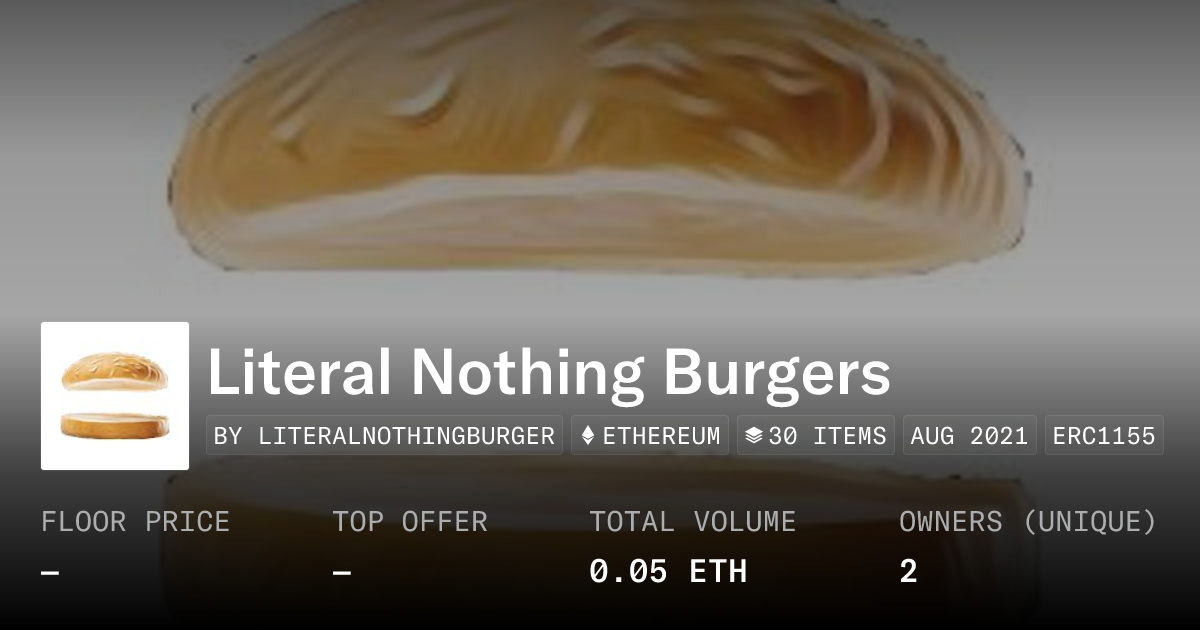 Literal Nothing Burgers - Collection | OpenSea