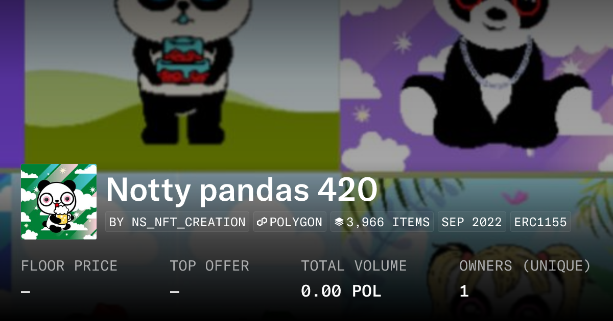 Notty pandas 420 - Collection | OpenSea