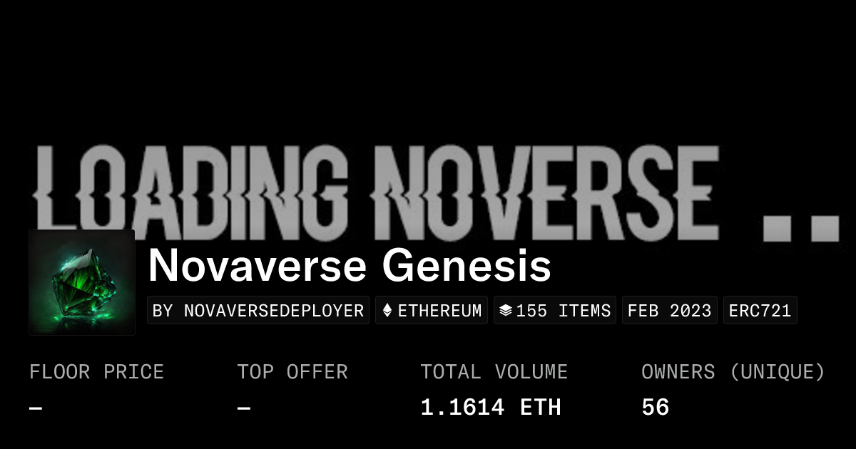 Novaverse Genesis - Collection | OpenSea