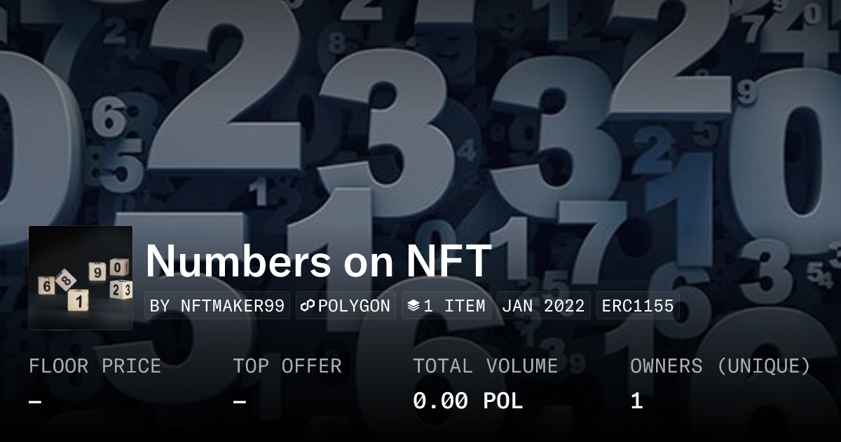 Numbers on NFT - Collection | OpenSea