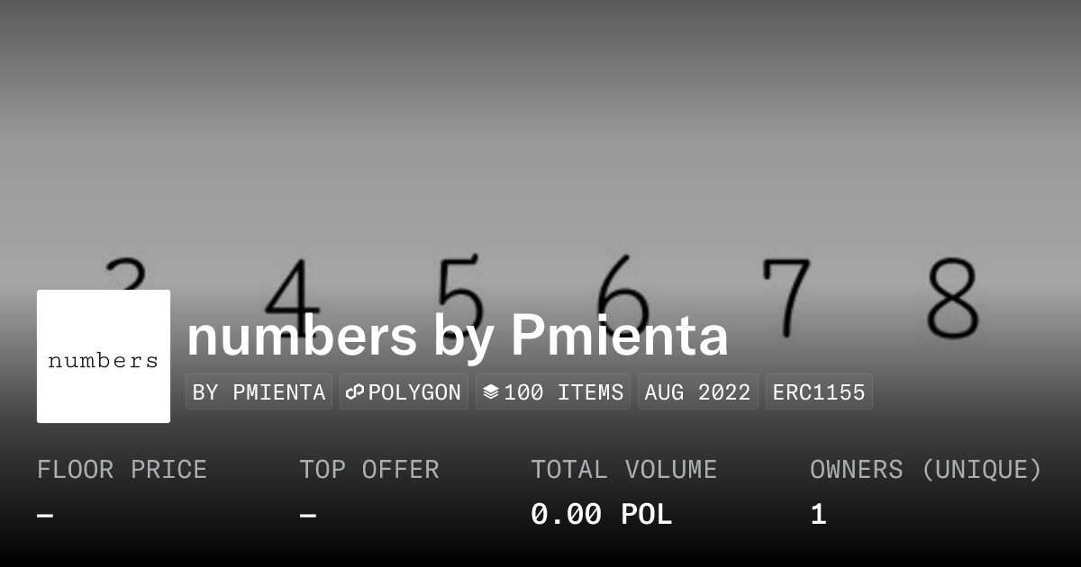 numbers by Pmienta - Collection | OpenSea