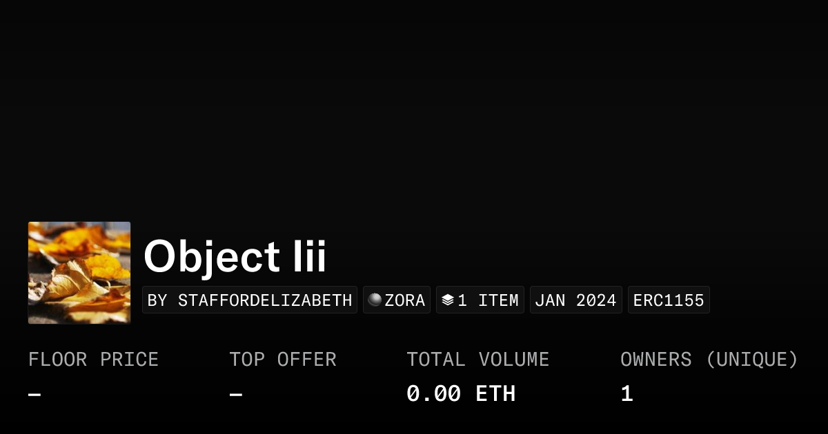 Object Iii - Collection | OpenSea