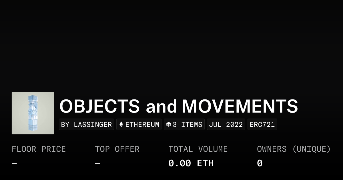 OBJECTS and MOVEMENTS - Colección | OpenSea