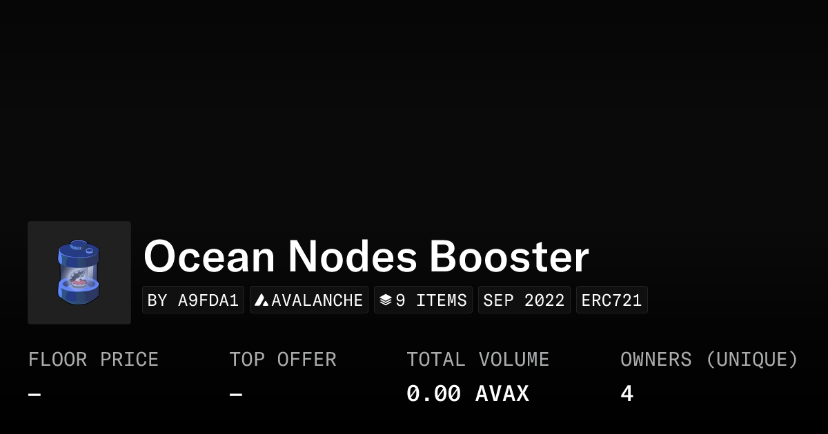 Ocean Nodes Booster - Collection | OpenSea