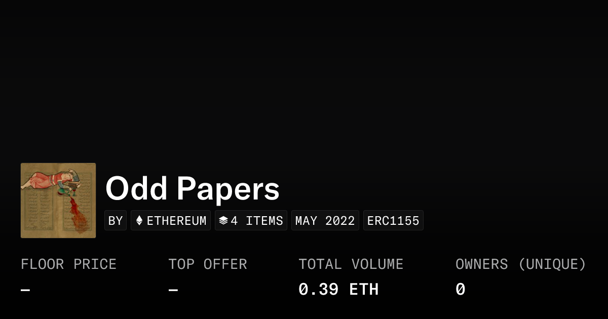 Odd Papers - Collection | OpenSea