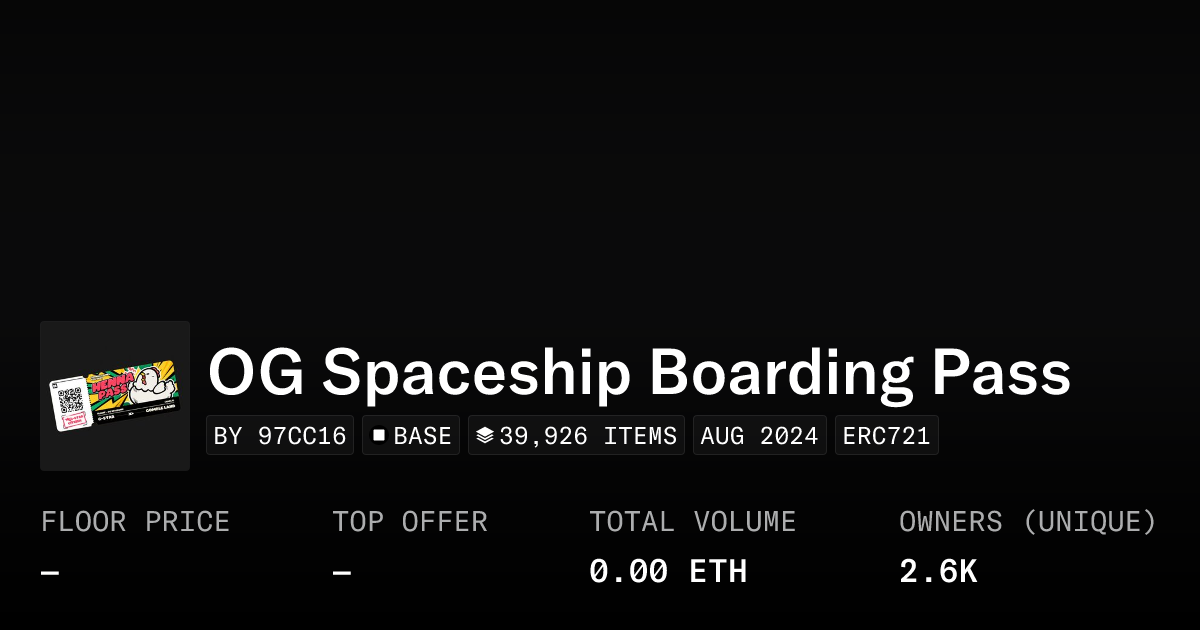 OG Spaceship Boarding Pass - Collection | OpenSea