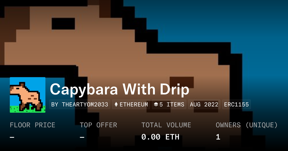 Capybara With Drip - Collection | OpenSea