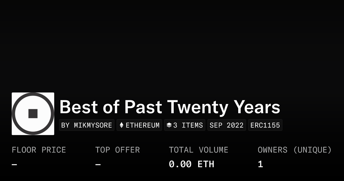 Best of Past Twenty Years - Collection | OpenSea