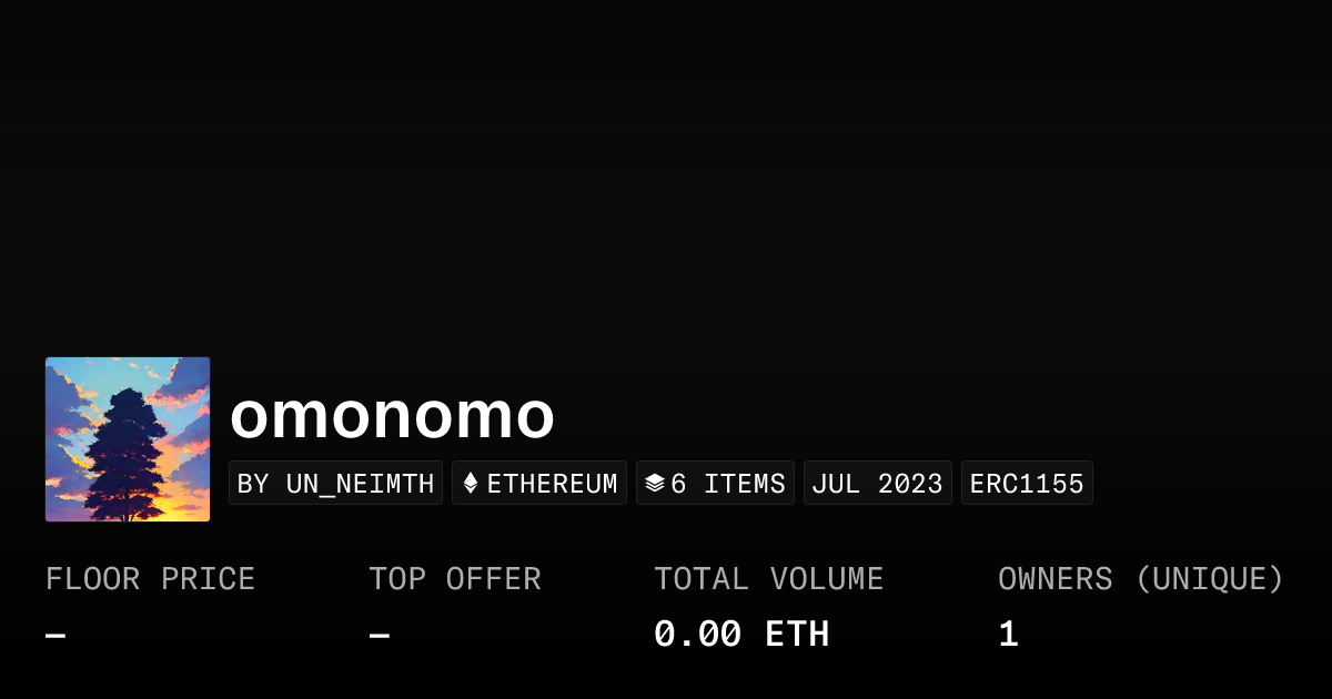omonomo - Collection | OpenSea