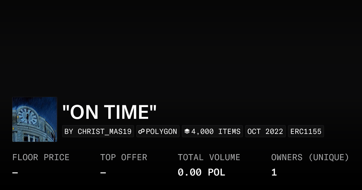 "ON TIME" - Collection | OpenSea