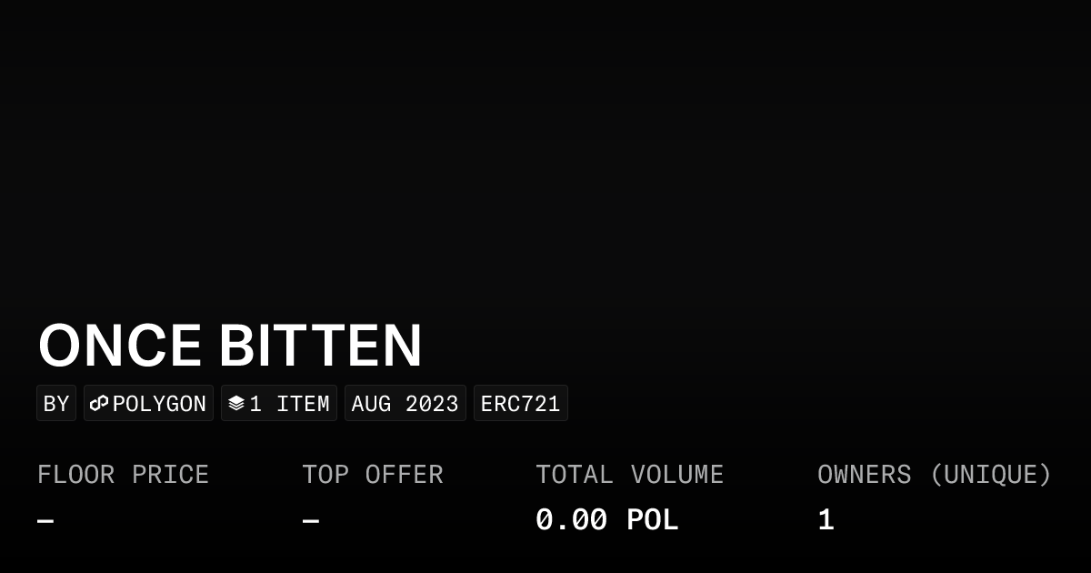 ONCE BITTEN - Collection | OpenSea