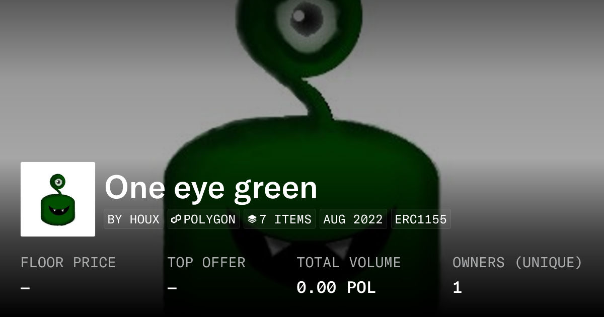 One eye green - Collection | OpenSea