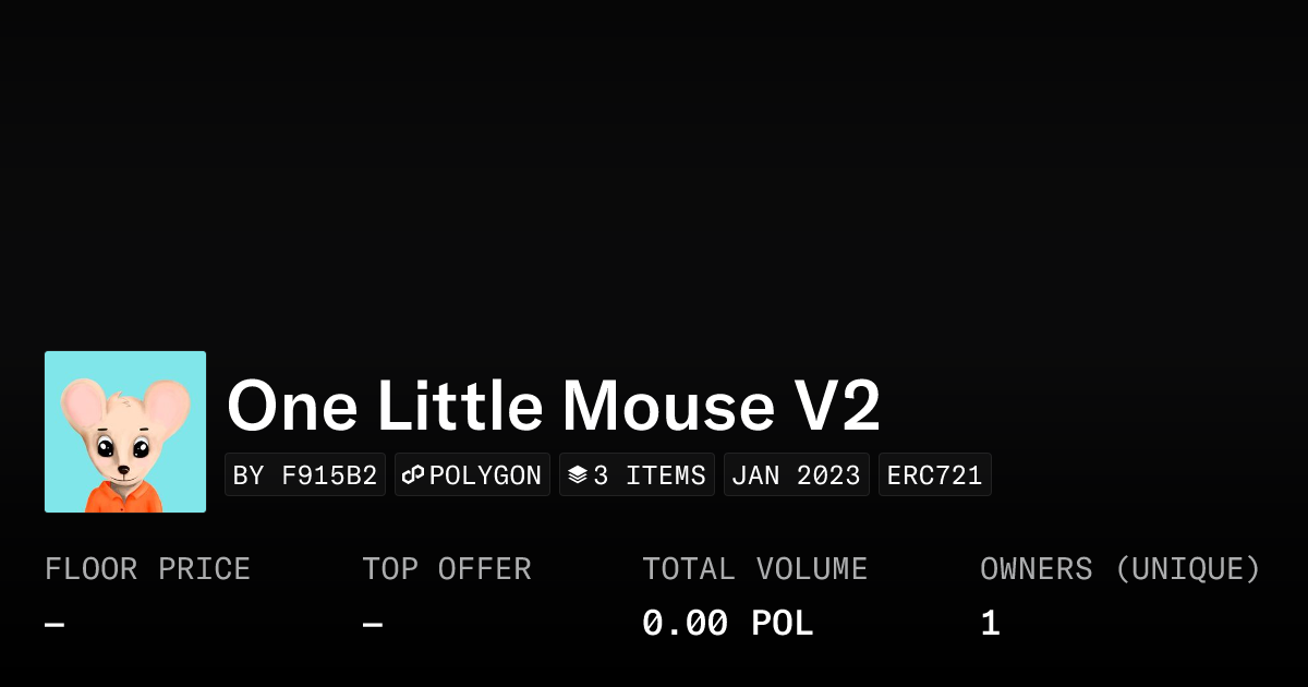 One Little Mouse V2 - Collection | OpenSea