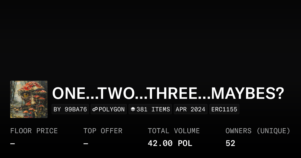 ONE…TWO…THREE…MAYBES? - Collection | OpenSea