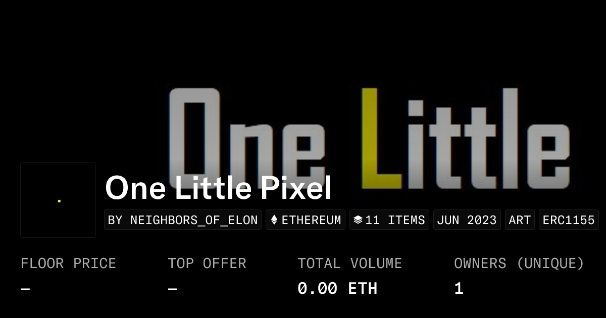 One Little Pixel - Collection | OpenSea