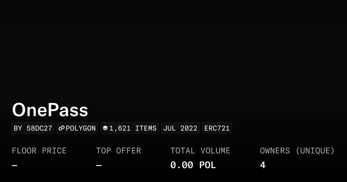 OnePass - Collection | OpenSea